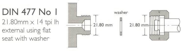 Cylinder Connector DIN 477 No.1 Stainless Steel - Flat Face and Stem ...